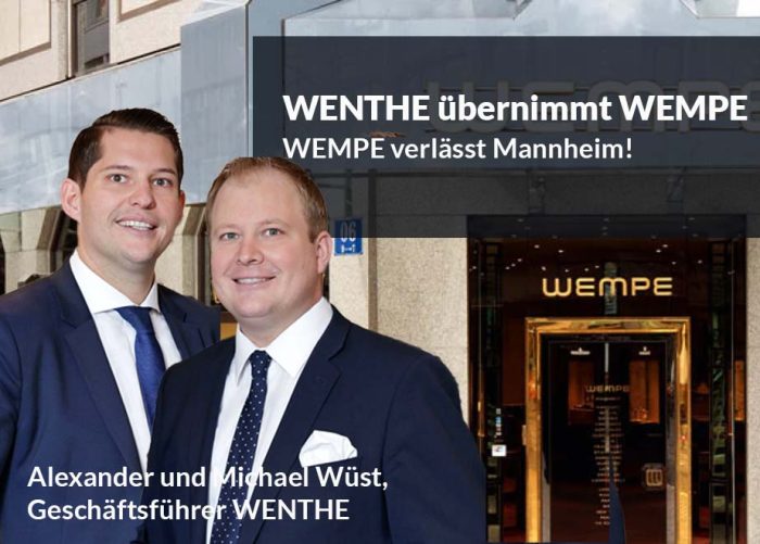WEMPE verlässt Mannheim: WENTHE übernimmt Filiale | Blickpunkt•Juwelier