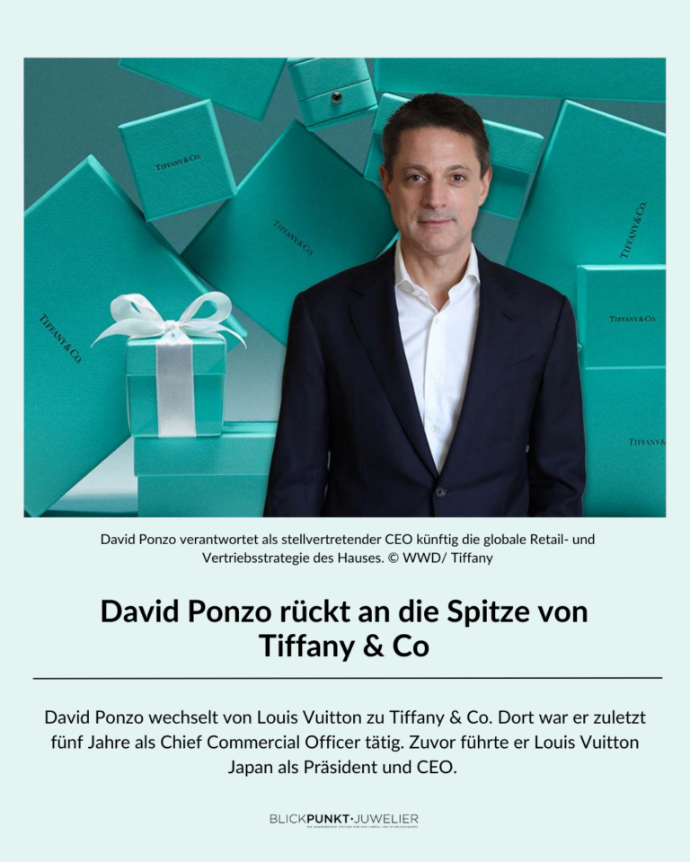 David Ponzo rückt an die Spitze von Tiffany & Co | Blickpunkt•Juwelier